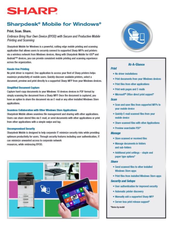 Sharp Sharpdesk Mobile Windows - Executex Office Technologies